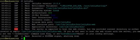 media server suddenly don t start jellyfin turnkey gnu linux