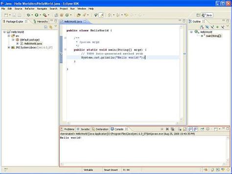 java hello world program for beginners