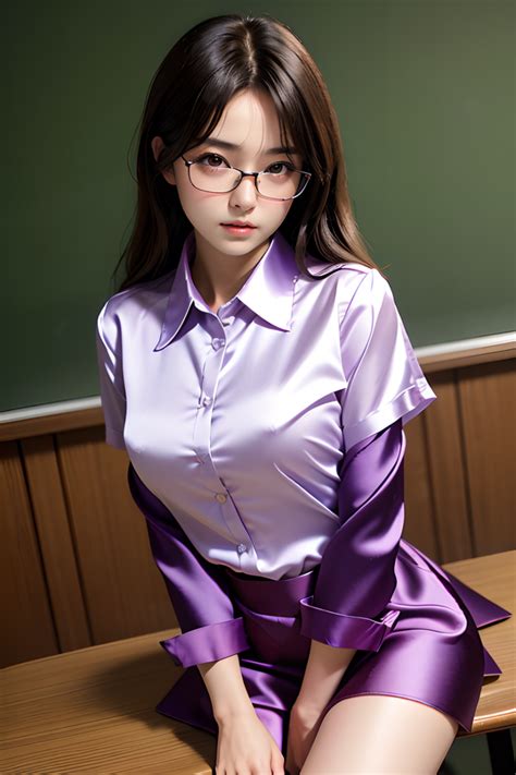 Youtubeに上げた動画の画像集25 メガネ女教師 サテンai美女図鑑 Ai Beauty In Satin