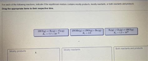 Solved For Each Of The Following Reactions Indicate If The