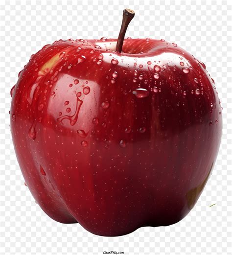 Apple Apel Merah Tetesan Air Gambar Png