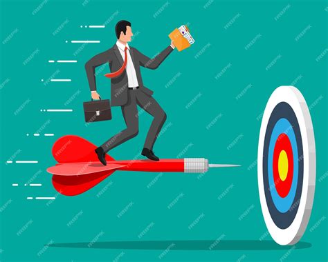 Premium Vector Businessman Aim Arrow To Target