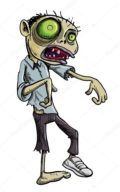 Illustration De Bande Dessinée De Zombie Vert Image Vectorielle Par
