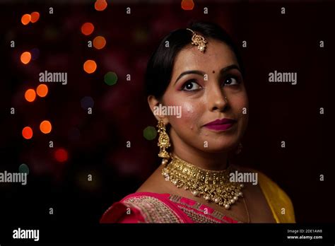 Portrait Of An Young And Beautiful Indian Bengali Woman In Indian