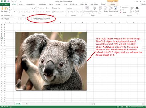 automatically refresh ole object via microsoft excel using