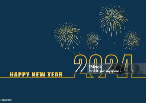 Bonne Année 2024 Avec Feux Dartifice Vecteurs Libres De Droits Et Plus