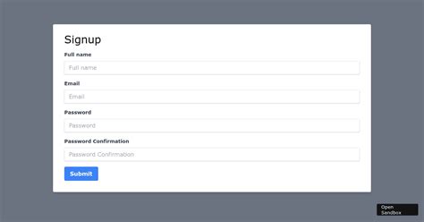 react forms with usestate forked codesandbox