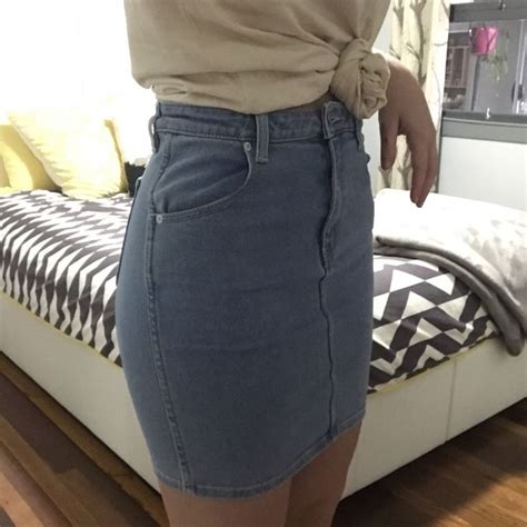Really Good Tight Pencil Denim Rolla Skirt Only Depop Skirts