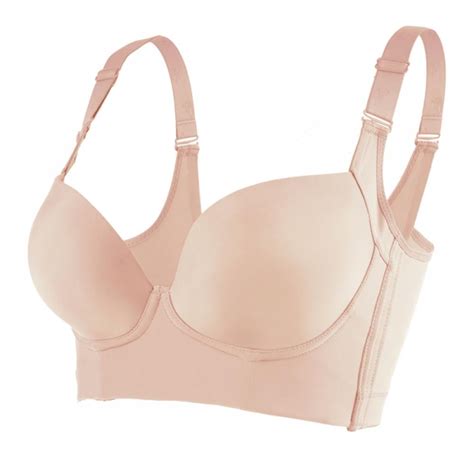 Womens Push Up Bra Full Coverage Underwire Bra Hide Back Fat Deep Cup