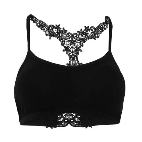 Sexy Women Lace Bralette Seamless Bra Bustier Crop Top Black Cropped