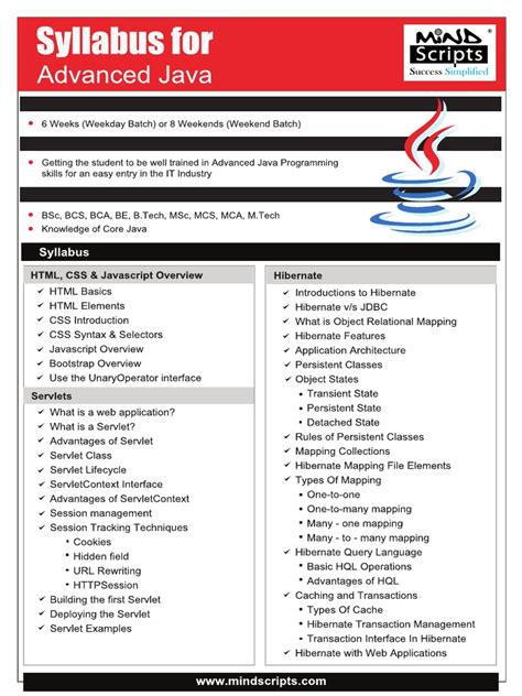 advance java syllabus pdf