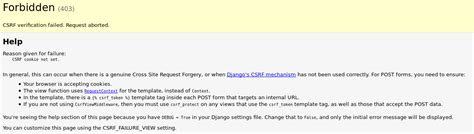 django 1 6 csrf verification failed request aborted stack overflow