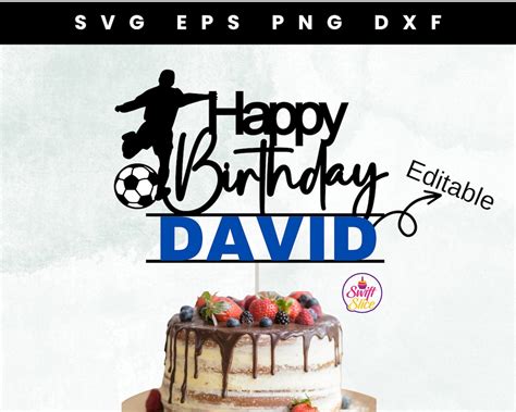 Soccer Birthday Cake Topper Svg Layered Cut File Template Birthday Svg