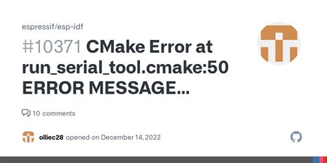 cmake error at run serial tool cmake 50 error message when flashing