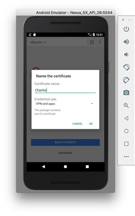 setting up charles as ssl proxy for android 8 emulator avd