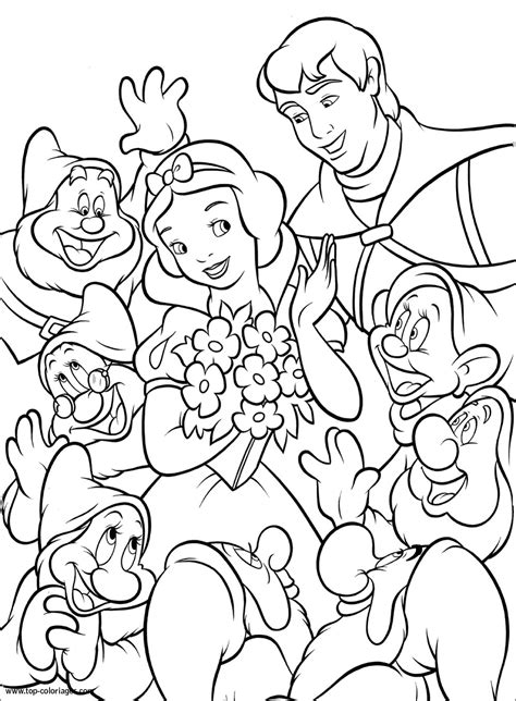 Coloriage Blanche Neige Et Les 7 Nains