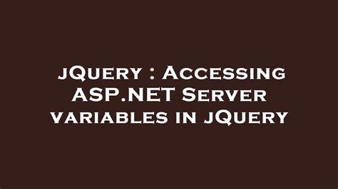 jquery accessing asp server variables in jquery youtube