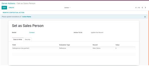 how to create server actions in odoo 13