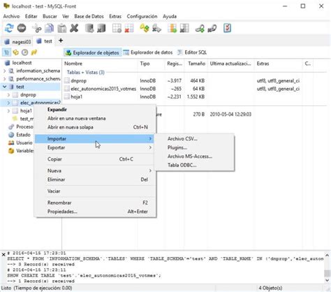 mysql front administrador de bases de datos mysql lab