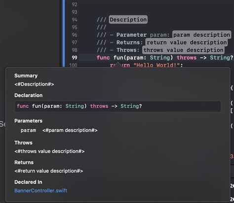 auto generate method comment in xcode stack overflow