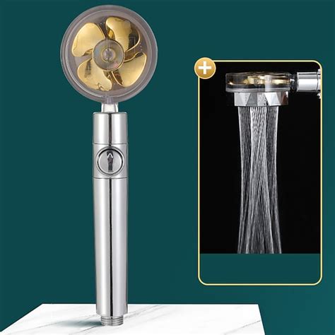 Shower Head Water Saving Flow 360 Degrees Rotating With Small Fan Abs