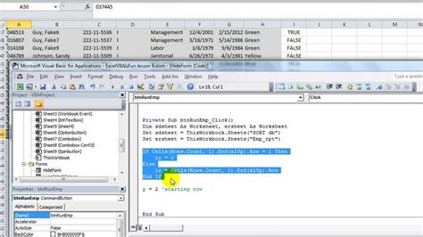 excel vba userforms 9 running our first report dynamically from