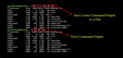 how to save command output to a file in linux