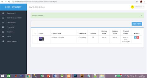 warehouse inventory management system using php academic project