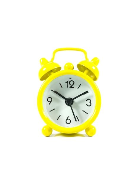 Premium Photo Yellow Alarm Clock Isolated On White Background With