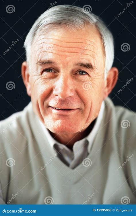 Portrait Of An Aged Caucasian Man Smiling Stock Image Image Of Casual