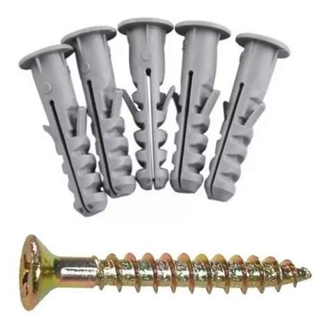 1000 Parafuso Philips 3 5 X 40mm 4cm Com Bucha 6mm Anel Aba