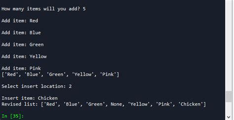 python inserting a value in list by index stack overflow