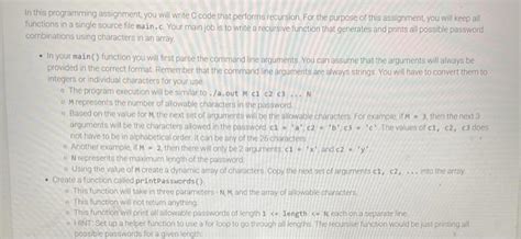 solved in this programming assignment you will write c code