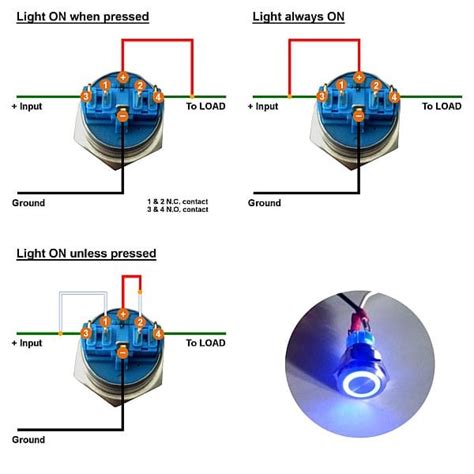 Blue Ignition Push Button Switch On Off 6 Pin Mgi Speedware