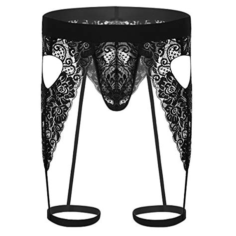 Buy Msemis Mens Sexy Floral Lace See Through Open Butt Lingerie