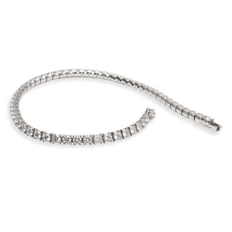 Cartier Essential Lines Tennis Bracelet In 18 White Gold 3 42 Carat For