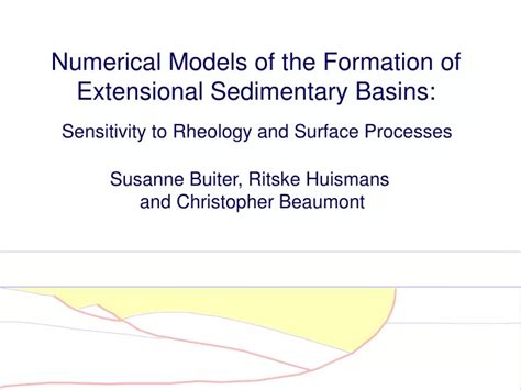 Ppt Numerical Models Of The Formation Of Extensional Sedimentary