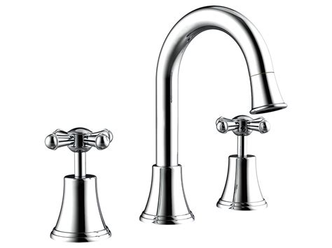 Posh Canterbury Gooseneck Basin Set Swivel Outlet Cross Handles Chrome