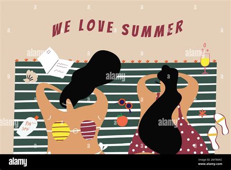 Chubby Woman Beach Stock Vector Images Alamy