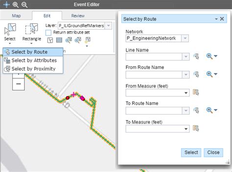 selecting events by route—arcgis pipeline referencing for server