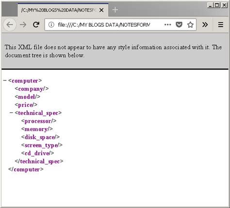 programming tutorials xml tutorial notesformsc