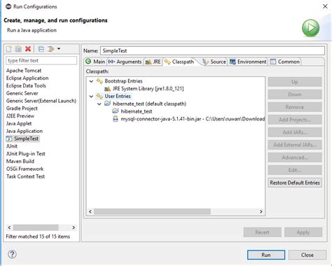 java eclipse hibernate no suitable driver found for