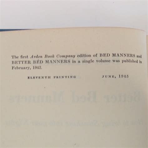 Bed Manners And Better Bed Manners By Dr Ralph Y Hopton And Anne