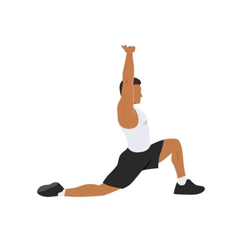 Man Doing Standing Adductor Adduction Stretch Exercise Flat Vector