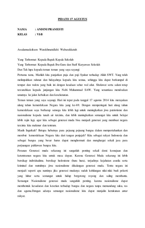 Contoh Pidato 17 Agustus Sekolah Dasar Singkat 56 Koleksi Gambar