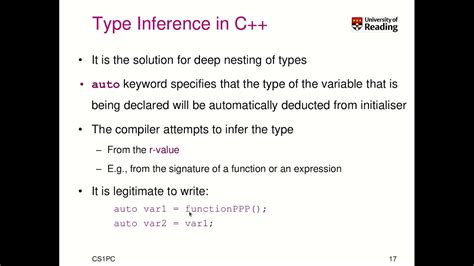cs1pc c week 3 2 3 the auto type in c and type inference at