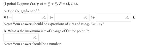 Solved 1 Point Suppose F X Y −3x2−1xy−2y2 P 2 3 And