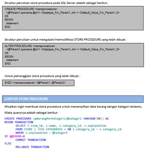 penjelasan tentang stored procedure dan penggunaannya pada mysql