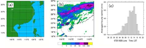 A Wrf Nested Domains Simulation B The 24 H Accumulated Rainfall