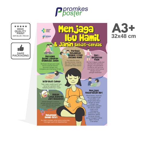 Jual Poster Kebidanan Menjaga Ibu Hamil Dan Janin Sehat Cerdas Shopee